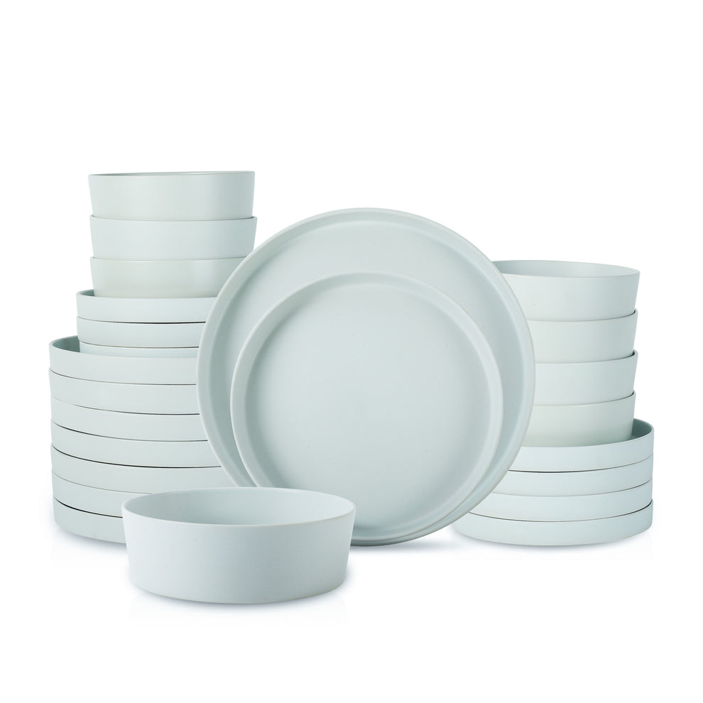 Stone + Lain Modan Stoneware Blue-Grey Dinnerware Set | 12-Piece ...